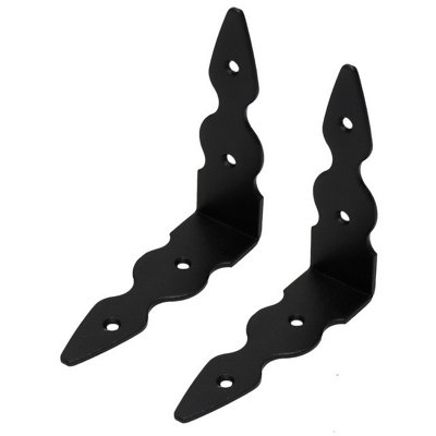 Pack of 2 x Black Corner Brackets - 115 x 115 mm Steel Right Angle ...