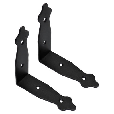 Pack of 2 x Black Corner Brackets - 115 x 115 mm Steel Right Angle ...