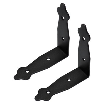Pack of 2 x Black Corner Brackets - 115 x 115 mm Steel Right Angle ...