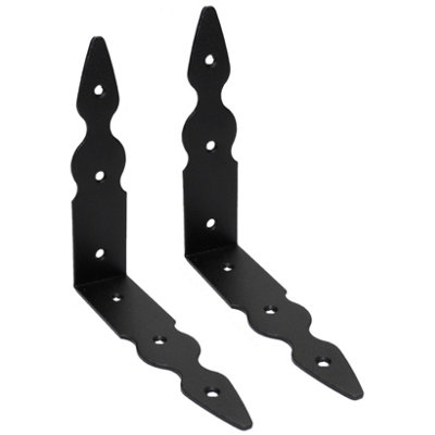 Pack of 2 x Black Corner Brackets - 150 x 150 mm Steel Right Angle ...