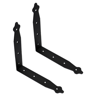 Pack of 2 x Black Corner Brackets - 200 x 200 mm Steel Right Angle ...