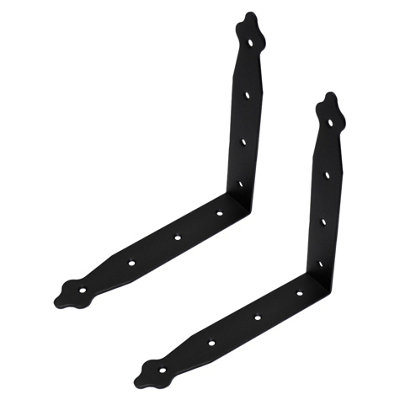 Pack of 2 x Black Corner Brackets - 200 x 200 mm Steel Right Angle ...