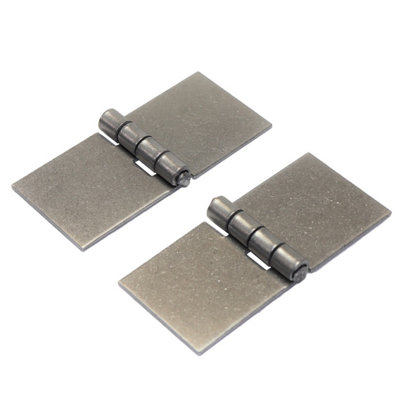 Pack of 2 x Heavy Duty Weldable Solid Steel Hinges, 45 x 100 mm Welding ...