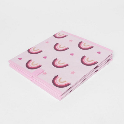 Pack of 2 x Rainbow Print Cube Storage Boxes