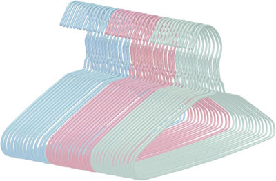 Pack of 20 Bright Mixed Multi-Colour Galvanised Coat Clothes Hangers ...