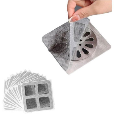 Pack of 20 Disposable Adhesive Hair Filters for Drains Shower Bathtub ...