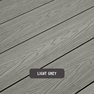 PACK OF 20 LIGHT GREY COMPOSITE DECKING BOARDS (L)3.6M (W)146MM (T)25MM
