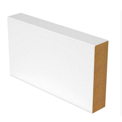 PACK OF 20 - Square Edge White MDF Skirting - 18mm x 144mm - 4.2m ...