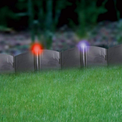 Pack of 24 LED Light Up Garden Lawn Edging - Plant Border - Attractive ...