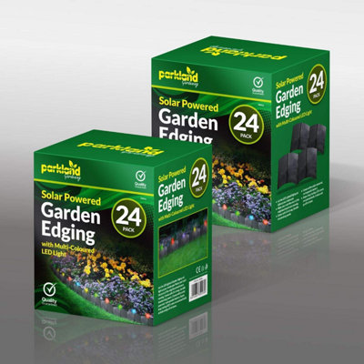 Pack of 24 LED Light Up Garden Lawn Edging - Plant Border - Attractive ...