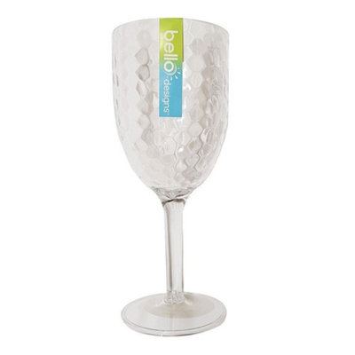 Pack of 24 Wine Goblets Drinks Glasses Modern Dimple Effect Reusable ...