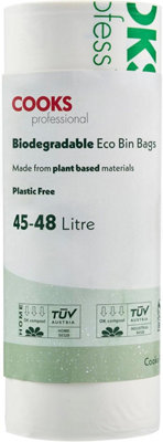 Pack of 25 Biodegradable Compostable Bin Bags 45-48L - Eco-Friendly ...