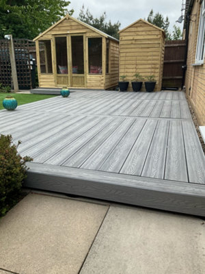 Pack of 28 Light Grey Composite Decking Boards (L)3.6m (W)146mm (T)25mm