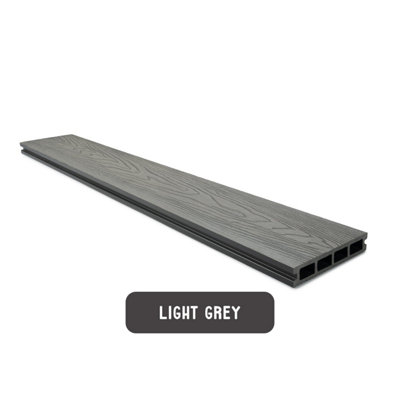 Pack of 28 Light Grey Composite Decking Boards (L)3.6m (W)146mm (T)25mm