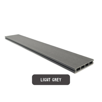 Pack of 28 Light Grey Composite Decking Boards (L)3.6m (W)146mm (T)25mm