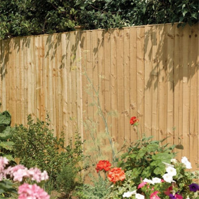 PACK OF 3: 6 x 4 Vertical Board Fence Panel Pressure Treated | DIY at B&Q