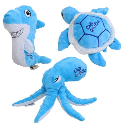 Pack of 3 Chill Out Animal Dog Plush Hydration Cooling Summer Play Toy ...