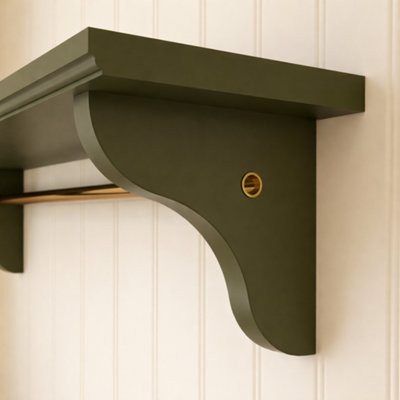 Pack of 3 Classic Wall Shelf Brackets with Hole - 186mm x 186mm x 25mm ...