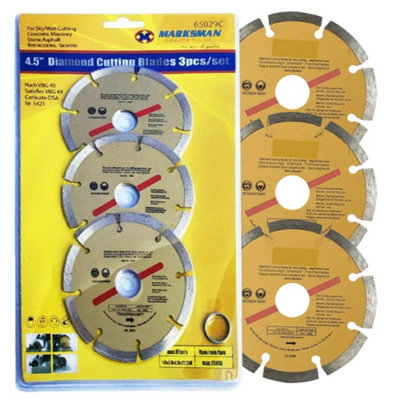Pack Of 3 Diamond Cutting Blades 4.5 Inch Disc Cutter Diy Angle Grinder ...