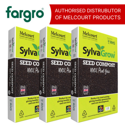 Pack of 3 - Fargro Melcourt SylvaGrow Seed Compost, Ideal For Growing ...