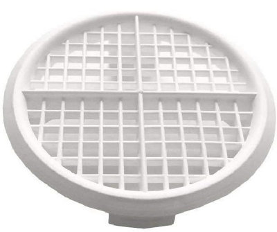 Pack of 3 fiXte 70mm Lattice Design White Plastic Push in Circular ...