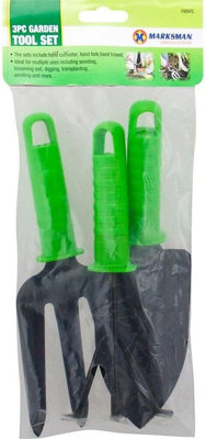 Pack Of 3 Garden Tools Cultivator Trowel Hand Fork Gardening Weeding