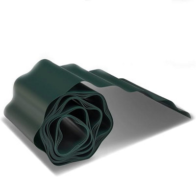 Pack of 3 Green Wavy Plastic Garden Edging - 25cm x 9m Lawn Borders ...