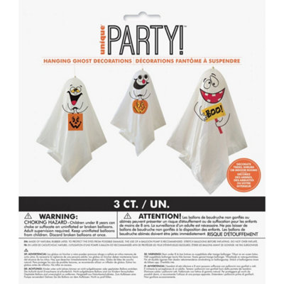 Pack of 3 Hanging Ghost Halloween Decorations - 90cm