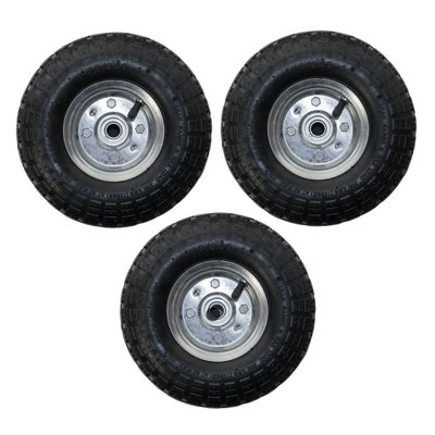 Pack of 3 - KCT 10" (inch) Replacement 4.10 /3.50 - 4 Wheel for Garden Carts and Sack Barrows ...