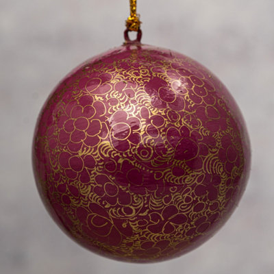 Pack of 3 Mauve Pebble Design 3" Christmas Baubles | DIY at B&Q