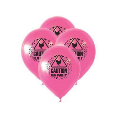 Pack of 30 Pink Latex Balloons Caution 23CM for Hen Party | DIY at B&Q