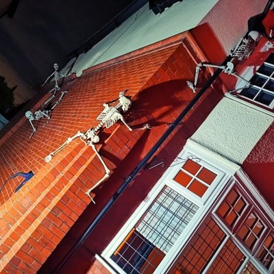 Pack of 4 5ft (150cm) Posable Full Body Halloween LED Skeleton ...