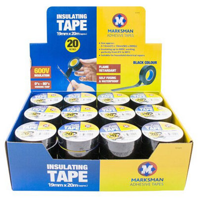 Pack Of 4 Black Insulation Tapes - 20M Per Roll, Designed For Heavy ...