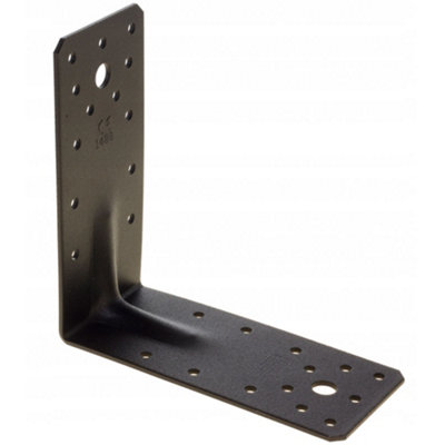 Pack of 4 - Black Reinforced Angle Bracket for Heavy-Duty Construction ...