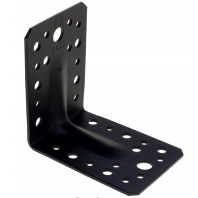 Pack of 4 - Black Reinforced Angle Bracket for Heavy-Duty Construction ...