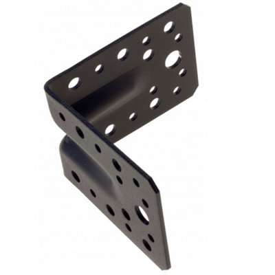Pack of 4 - Black Reinforced Angle Bracket for Heavy-Duty Construction ...