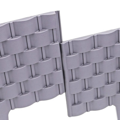 Pack of 4 Decorative Grey Faux Rattan Garden Edging with Interlocking ...