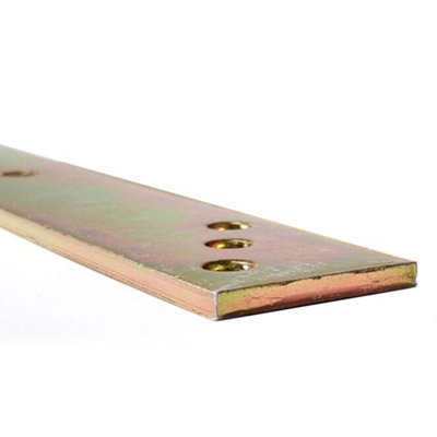 Pack of 4 - Heavy Duty 5mm Thick Yellow Galvanised Flat Connecting ...