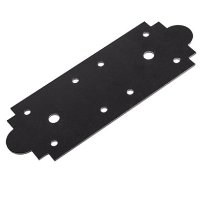 Pack of 4 - Heavy Duty Black Ornamental Repair Mending Bracket - Flat ...
