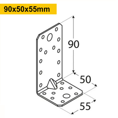 Pack of 4 - Heavy Duty Galvanised Reinforced L Shape Angle Bracket ...