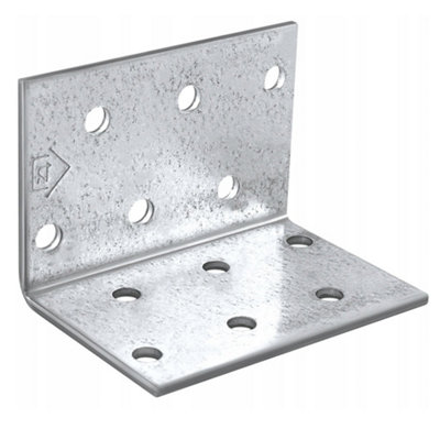 Pack of 4 - Heavy Duty Galvanised Steel Angle Bracket Corner Bracket ...