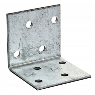 Pack of 4 - Heavy Duty Galvanised Steel Angle Bracket Corner Bracket ...