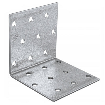Pack of 4 - Heavy Duty Galvanised Steel Angle Bracket Corner Bracket ...