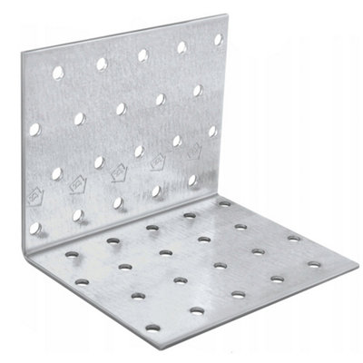 Pack of 4 - Heavy Duty Galvanised Steel Angle Bracket Corner Bracket ...