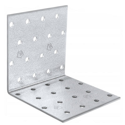 Pack of 4 - Heavy Duty Galvanised Steel Angle Bracket Corner Bracket ...