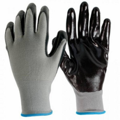 Pack Of 4 Heavy Duty Non-Slip Safety Work Gloves Nitrile Coating ...