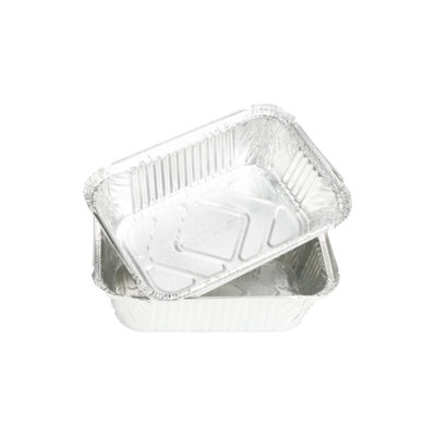 Pack of 4 large disposable aluminium foil trays 32x26 cm half size pans ...