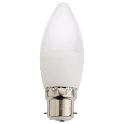 Pack of 4 LED Bayonet 22 Candle Light Bulbs 4W - Energy Saving Flicker ...