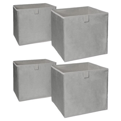 Pack of 4 Matte Velvet Cube Storage Boxes | DIY at B&Q
