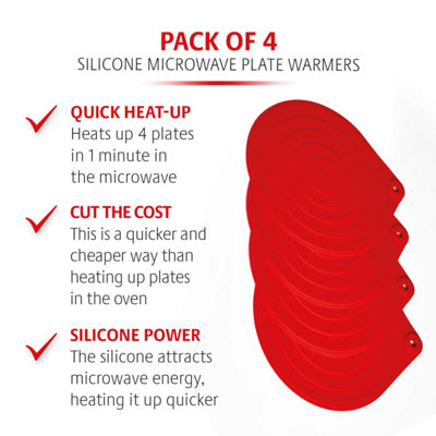 Pack of 4 Microwave Plate Warmers - Heat 4 Plates at Once in Less Than ...
